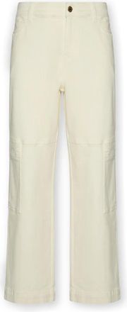 Elena Miro Femme, Pantalons, Blanc, Taille: 46 FR Pantalon Cargo en Bull Stretch