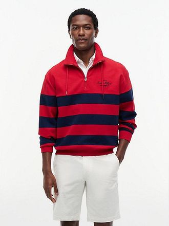 Tommy Hilfiger Sweat &agrave; col chemin&eacute;e zipp&eacute; &agrave; rayures