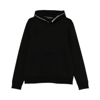Michael Kors Homme, Sweatshirts et sweats &agrave; capuche, Noir, Taille: M Logo Trim Cotton Blend Sweat &agrave; capuche