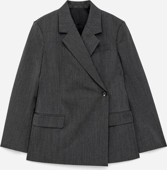Arket Wickelblazer Aus Wollmischung -Grau
