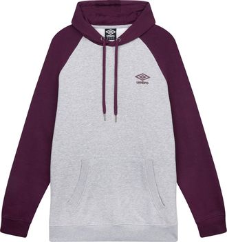 Umbro Herren Core Raglan Kapuzen-Sweatshirt, Grey Marl/Potent Purple, M