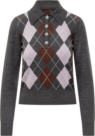 Self Portrait Femme, Pulls, Multicolore, Taille: 38 FR Diamond Knit Polo