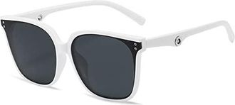 Generic Lunettes de soleil carrées tendance pour hommes et femmes 2025 pour tir de rue vacances en plein air (couleur : C, taille : moyen), a, Taille unique