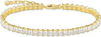 Thomas Sabo Thomas Sabo Sabo Damen Armband Tennisarmband aus hochwertigem 925er Sterlingsilber mit 750er Gelbgold-Vergoldung, Gr. 16cm-19cm, A2029-414-14-L19V