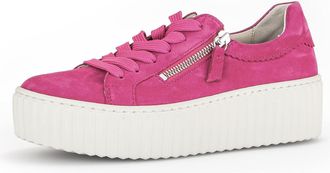 Gabor Damen Low-Top Sneaker, Frauen Halbschuhe,Turnschuhe,Laufschuhe,schn&uuml;rschuhe,schn&uuml;rer,Plateausohle,Sportschuhe,pink (Creme),40.5 EU / 7 UK