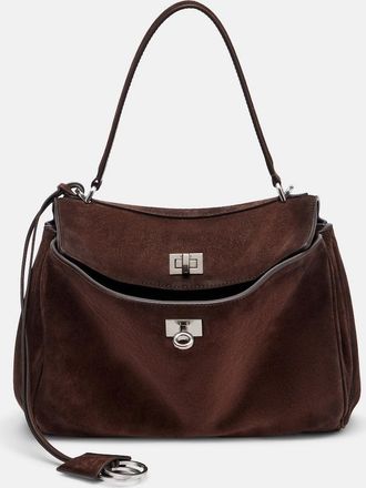 Balenciaga Schultertasche Rodeo Small aus Veloursleder
