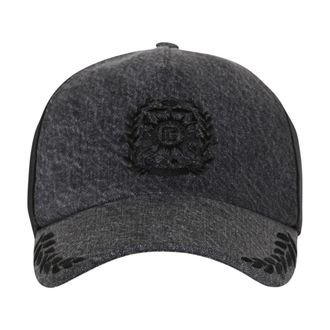 Balmain Casquette en denim brod&eacute; &Eacute;cusson - Homme - Accessoires - Gris - Taille: Xs/S