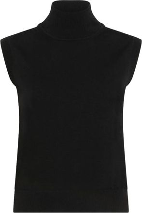 Alpha Studio haut sans manches à col roulé - Noir