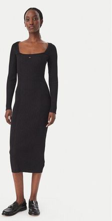 Tommy Jeans Strickkleid DW0DW23329 Schwarz Slim Fit