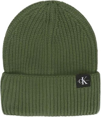 Calvin Klein Jeans Homme, Accessoires, Vert, Taille: L/Xl Chapeau Vert À Texture Côtelée Avec Logo