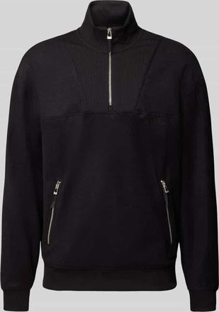 HUGO BOSS Regular Fit Troyer aus Baumwoll-Mix Modell Deren