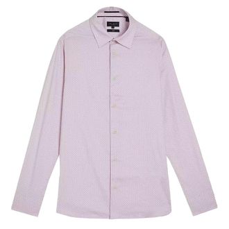 Ted Baker Faenza Herren Pink Geometrisches Hemd