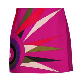 Pucci Mini-jupe portefeuille imprim&eacute; hawa&iuml;en en soie - Femme - Jupes - Multicolore - Taille: 38 FR