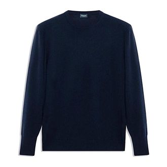 Drumohr Rundhals-Pullover - - Knitwear - Herren - Blau - 3XL