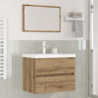 vidaXL Vidaxl - Badezimmerm&ouml;bel Set 3 pcs Eiche handwerklich 60 x 38.5 x 45 cm