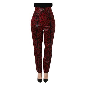 Dolce & Gabbana Leopard Cotton 5 Pockets Trouser Jeans - - Jeans - Damen - Rot - 2XS