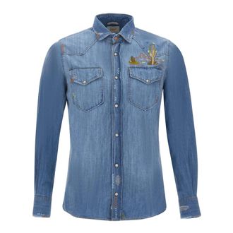 Bob Homme, Chemises, Bleu, Taille: XS Chemise en jean