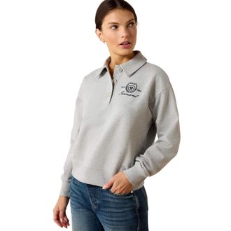 Ariat Womens Lovett Sweatshirt Long Sleeve in Heather Grey, Size X-Large, by Ariat