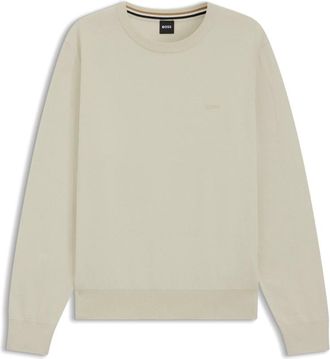 HUGO BOSS Leichter Pullover aus Baumwolle mit Label-Schriftzug in