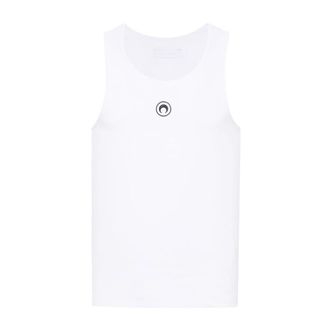 Marine Serre Crescent Moon Tanktop mit Stickerei - - Tops - Herren - Wei&szlig; - L