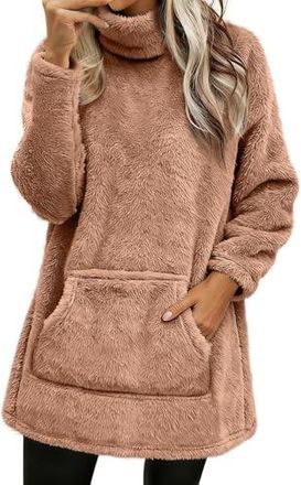 Generic Hauts dhiver pour femmes, sweatshirts britanniques pour femmes, couleur unie, haut surdimensionn&eacute;, col rond, manches longues, automne hiver, d&eacute;contrac