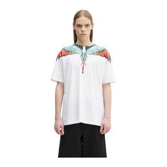 Marcelo Burlon Homme, Tops, Blanc, Taille: S T-shirt ailes embl&eacute;matiques