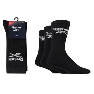Reebok Hohe Socken Unisex Core Crew - Bequem, mit Fu&szlig;gew&ouml;lbeunterst&uuml;tzung, atmungsaktive Baumwolle, f&uuml;r Laufen, Sport, Alltag, Yoga, Fitness, waschbar, 3 Paa
