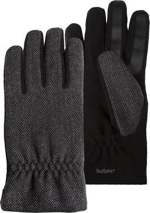 Isotoner Gants homme tactiles, chauds doubl&eacute;s en polaire, L/XL, chevrons