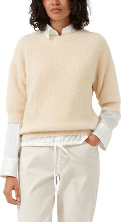 s.Oliver Flauschiger Strickpullover mit halbem Arm