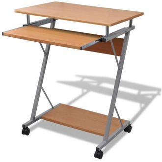 vidaXL Vidaxl - Computertisch Computerwagen pc Tisch B&uuml;rotisch Laptop auf Rollen braun