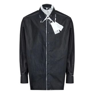 Maison Margiela Homme, Chemises, Noir, Taille: L Chemise avec d&eacute;tail de surpiq&ucirc;res