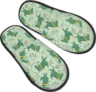 Generic Fourrure Pantoufles Adorables Dinosaures Dans LEspace R&eacute;utilisables Pantoufles DH&ocirc;tel Chaud Chaussons Maison Pour Invit&eacute; Spa Chambre L