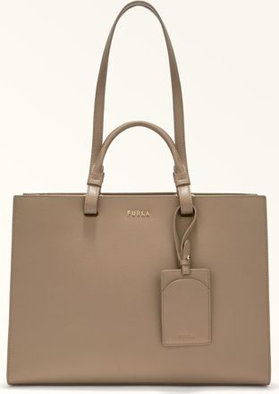 Furla Deva Tote-bag L Taupe Braun Andromeda Kalbsleder Damen