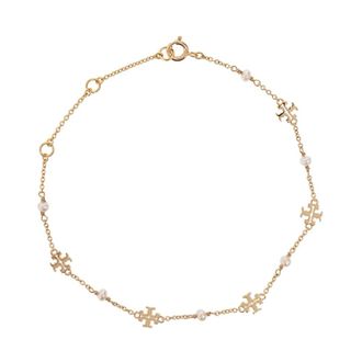 Tory Burch Femme, Accessoires, Jaune, Taille: ONE Size Kira Pearl Delicate Chain Bracelet