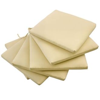 OUTSUNNY Lot de 6 Coussins de Chaise de Jardin - Coussin Chaise extérieur Rembourrage 3 cm Tissu Polyester dim. 42L x 42l cm Beige