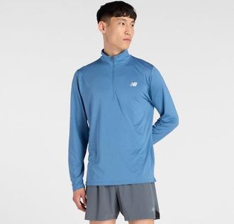 New Balance Herren Sport Quarter Zip in Blau, Baumwollfleece, Gr&ouml;&szlig;e XL