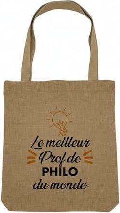 Fabulous Sac Shopping Tote Bag Aspect Lin - Le Meilleur Prof de Philo du Monde Philosophie Professeur Lycee Universite - Sac de Courses Toile Epaisse 360g Beig