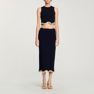 Sandro Pull court &agrave; d&eacute;tail cha&icirc;ne