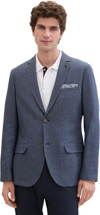 Tom Tailor Herren Casual Sakko mit Reverskragen, blue melange structure, 44