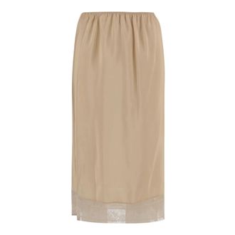 Carven Seidenrock mit Spitzensaum - - Skirts - Damen - Beige - XS