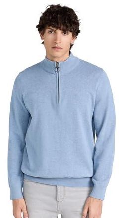 Barbour Pull en coton semi-zipp&eacute; pour homme Chambray fonc&eacute;, Chambray fonc&eacute;, M