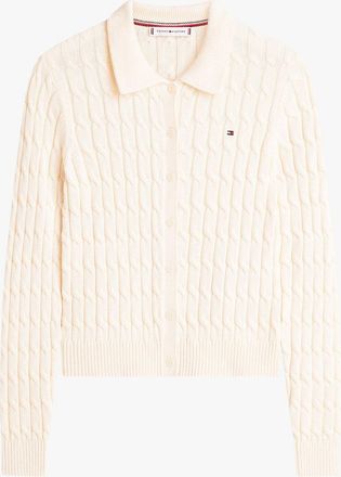 Tommy Hilfiger Cardigan en maille c&ocirc;tel&eacute;e de coton