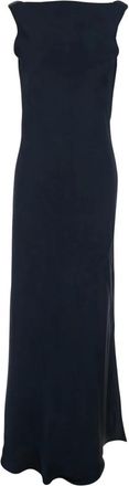 Antonelli Femme, Robes, Bleu, Taille: 40 FR Draped-Neck Maxi Dress