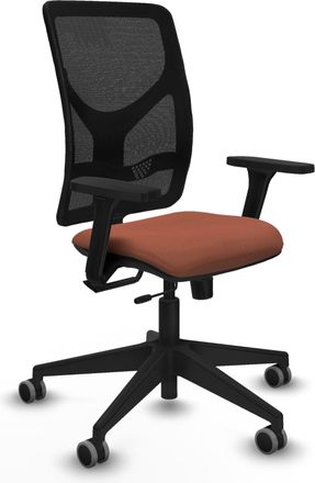 Piqueras y Crespo Schreibtischstuhl mit Armlehnen und hoher R&uuml;ckenlehne, Kaffeefarben, h&ouml;henverstellbare Lendenwirbelst&uuml;tze, ausgestattet mit Syncro/Traslack und Schnei