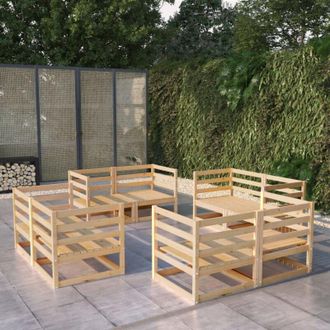 vidaXL 8-tlg. Garten-Lounge-Set Massivholz Kiefer - Vidaxl