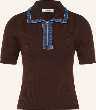Sandro Sandro Strick-Poloshirt braun