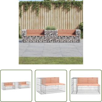 vidaXL vidaXL Gabionen - Gartenbank mit Gabione Massivholz Douglasie