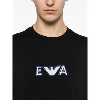 Emporio Armani Logo-Embroidered T-Shirt - Blue