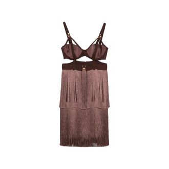 Elisabetta Franchi Fringe Bra Dress