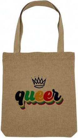 Fabulous Sac Shopping Tote Bag Aspect Lin - Queer LGBTQ+ Gay Lesbien Trans Pride - Sac de Courses Toile Epaisse 360g Beige Naturel Cabas Port&eacute; Epaule Solide Im